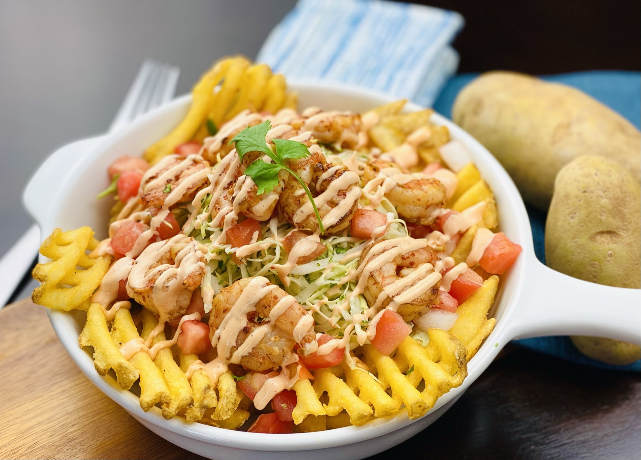 Surf’s Up! Baja Shrimp Loaded Fries | Loaded Fry Recipe